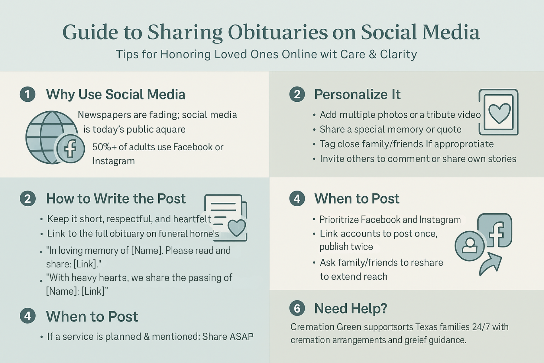Guide For Sharing Obituaries on Social Media - Cremation Austin